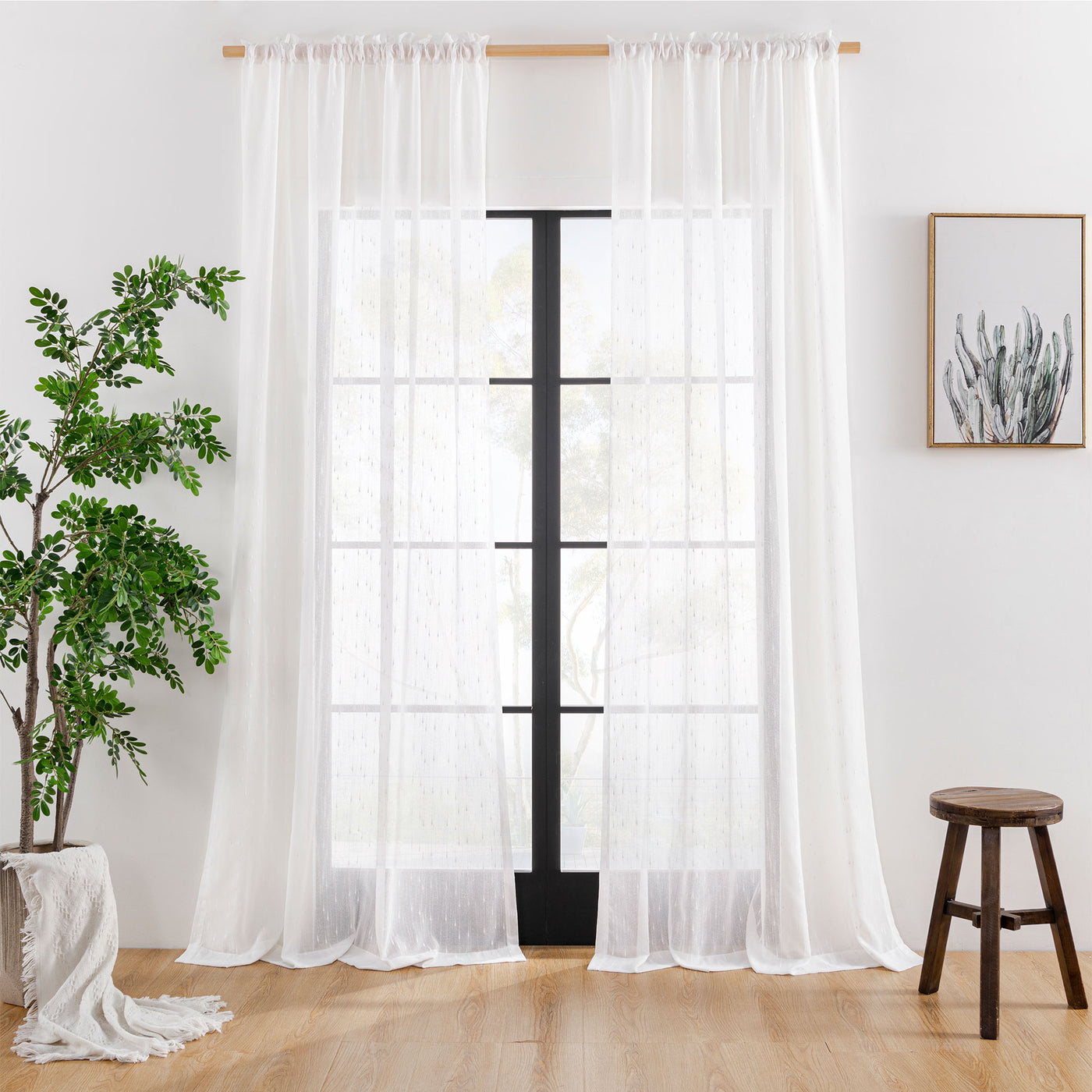 Rebecca Regentropfen-Textur Transparente Vorhänge – Curtarra