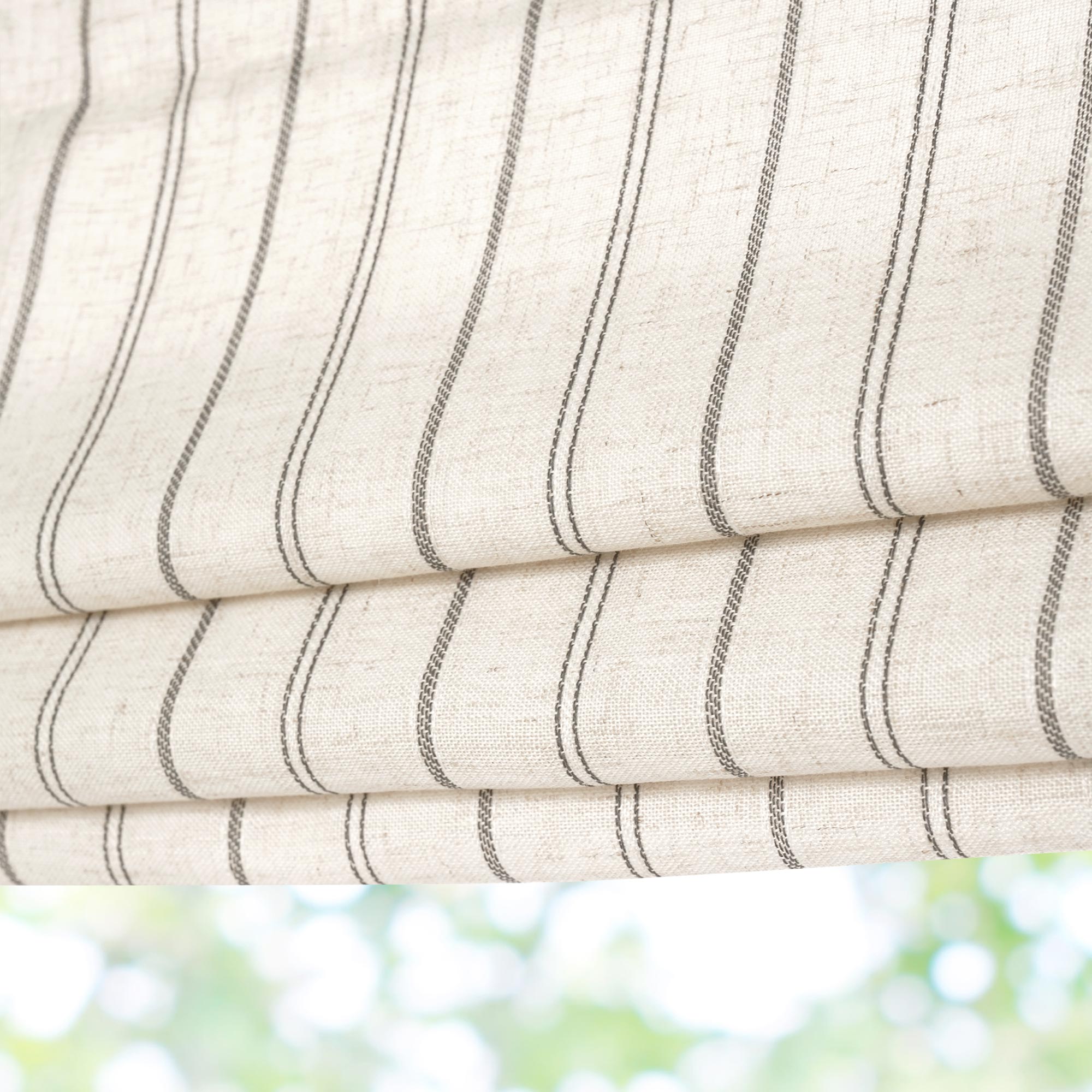Cora Minimalist Striped Linen Custom Roman Shades – Curtarra