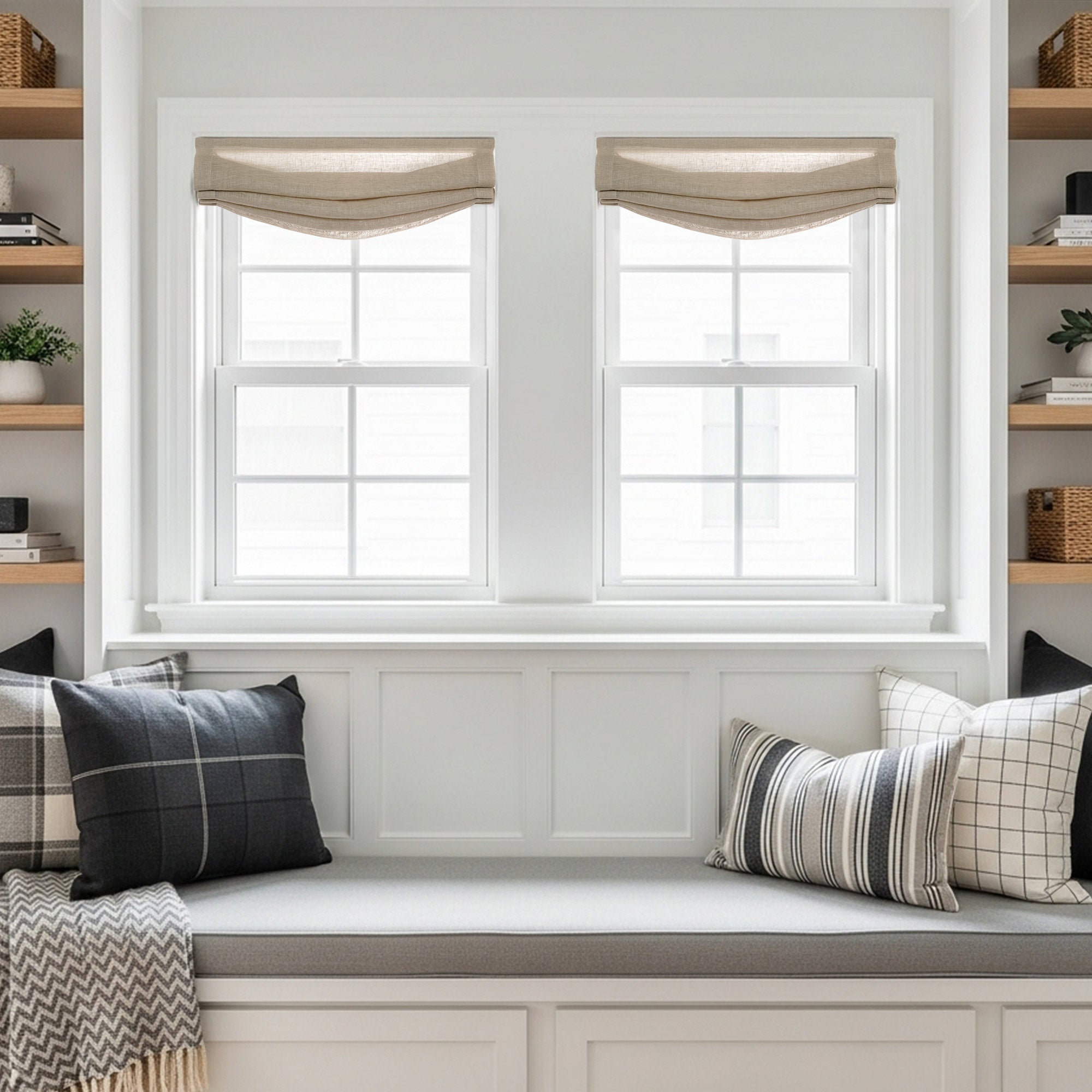 Hazel Belgian Linen Relaxed Roman Shades – Curtarra