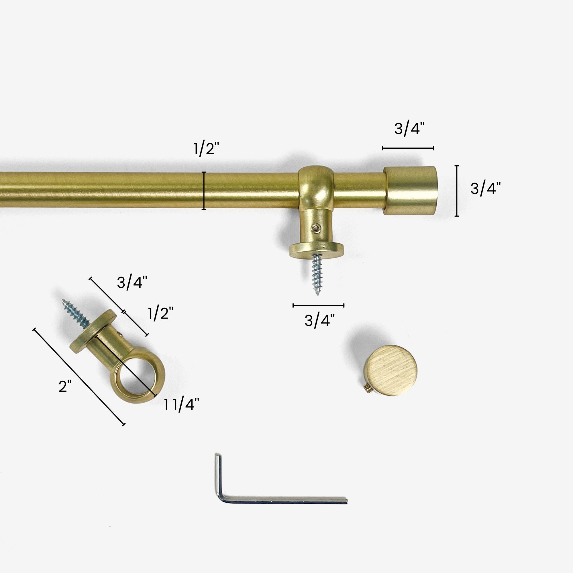 Joe Custom 1/2" Cafe Curtain Rod, Door Curtain Rod – Curtarra