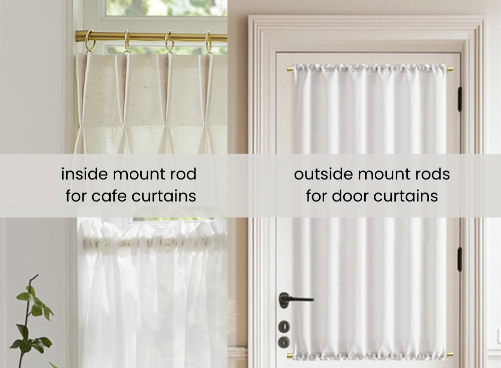 Joe Custom 1/2" Cafe Curtain Rod, Door Curtain Rod – Curtarra