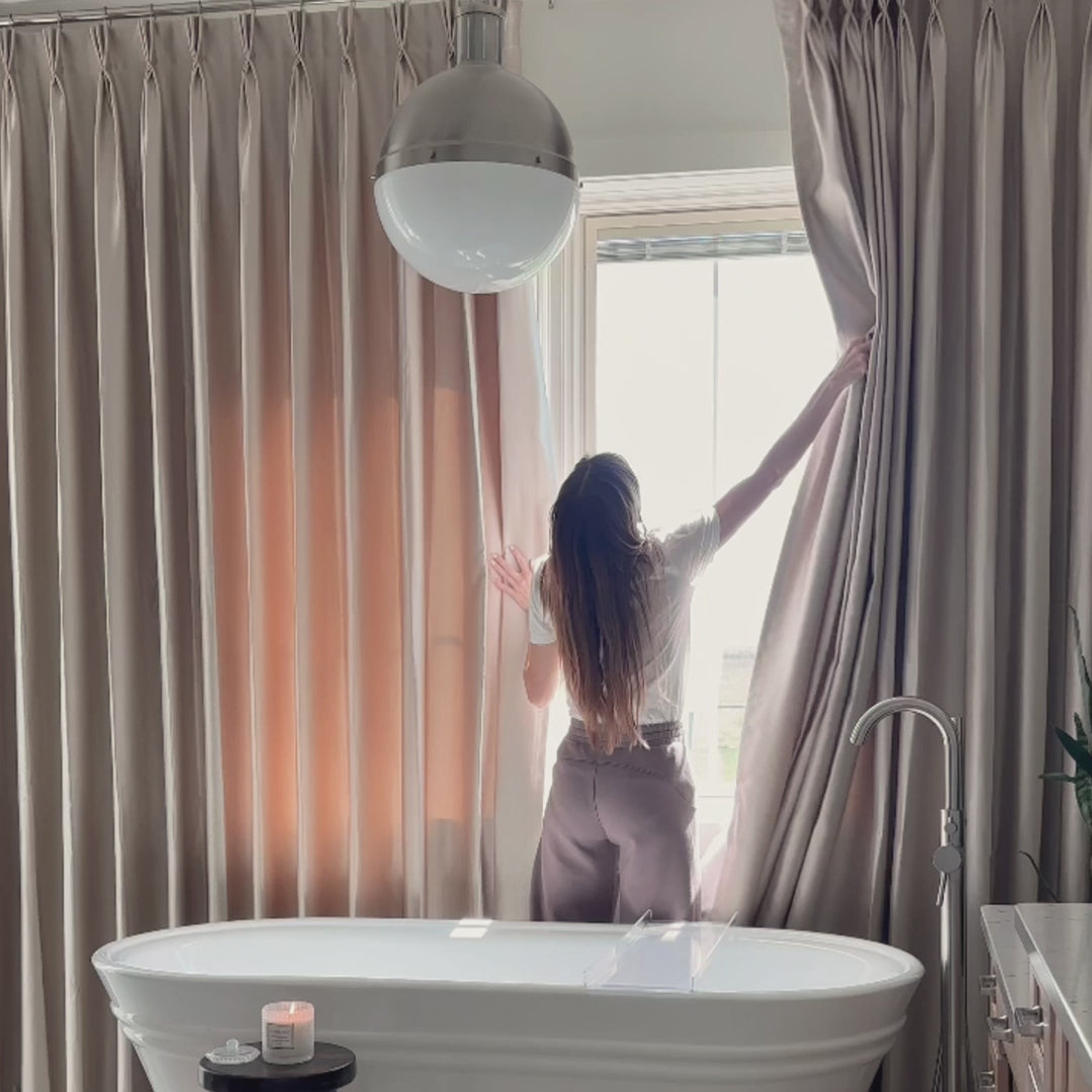 Darcy Micro Pearlescent Look Curtains - CURTARRA – Curtarra