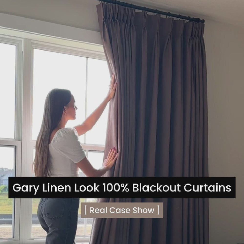 Linen look curtains store