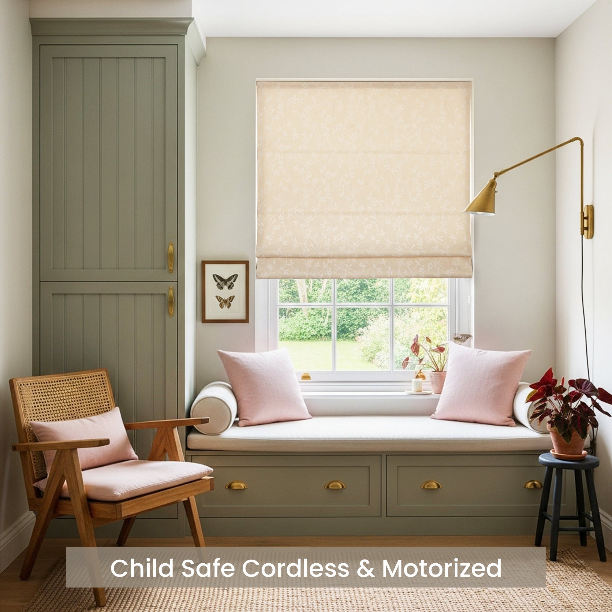 Stella Jacquard Double-Sided Pattern No Drill Roman Shades – Curtarra