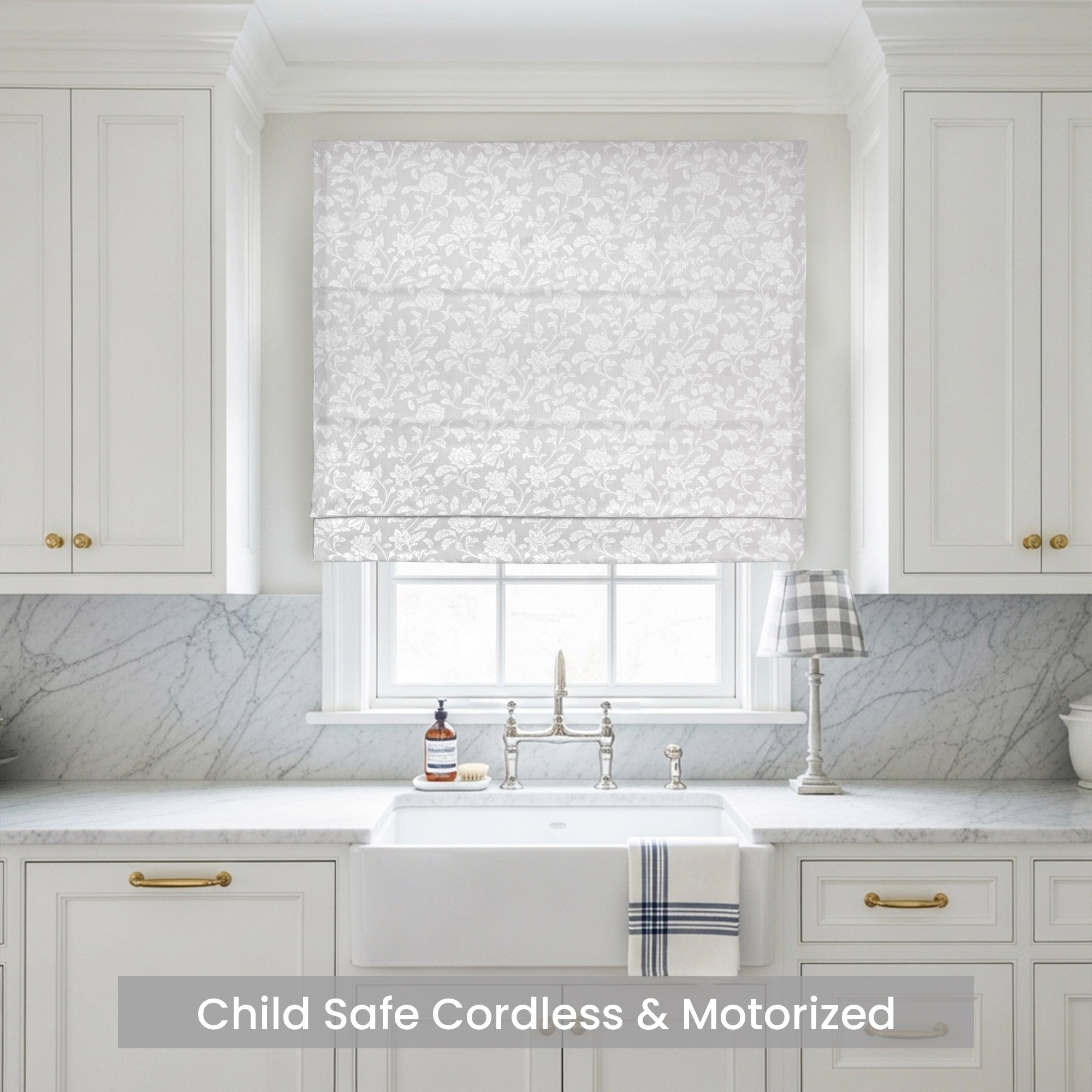 Stella Jacquard Double-Sided Pattern No Drill Roman Shades – Curtarra