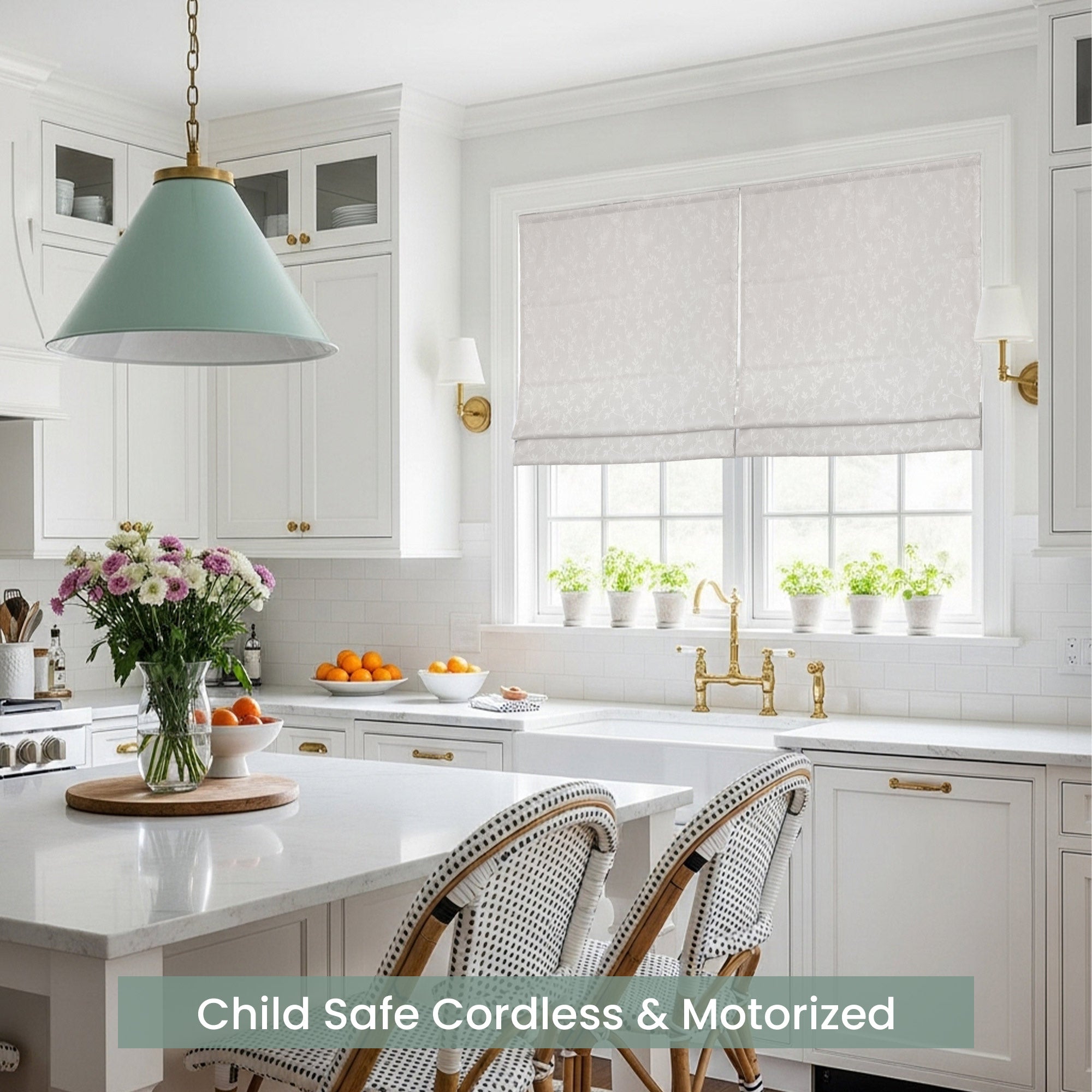 Stella Jacquard Double-Sided Pattern No Drill Roman Shades – Curtarra